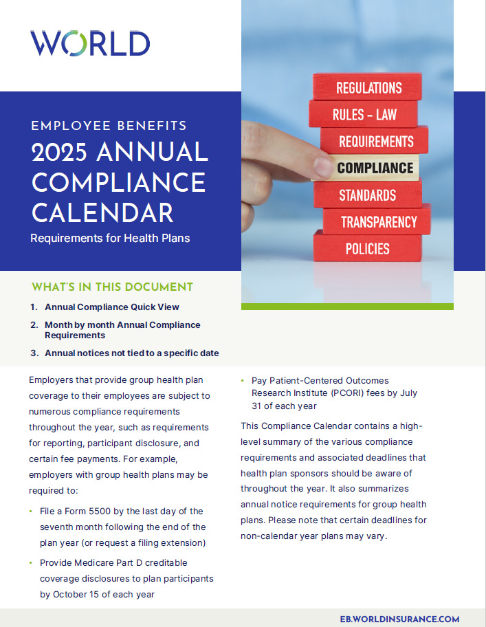 2025 Annual Compliance Calendar